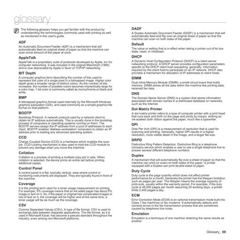 PRINTER SPECIFICATIONS IT