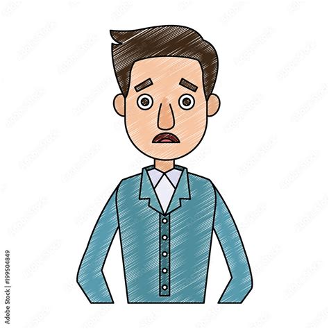 Worried Man Cartoon Vector Illustration Graphic Design Stock Vector