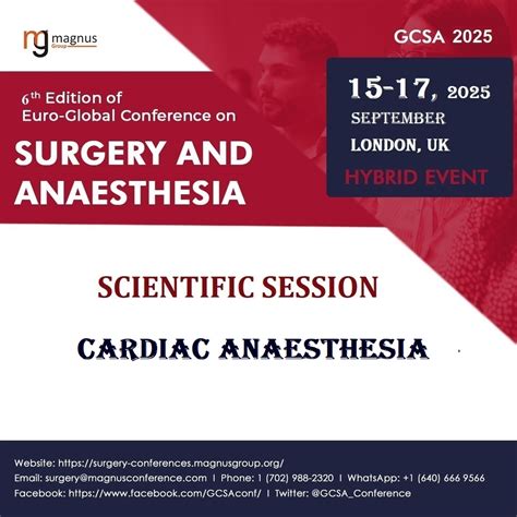 6th Edition Of Global Conference On Surgery And Anaesthesia Advancing