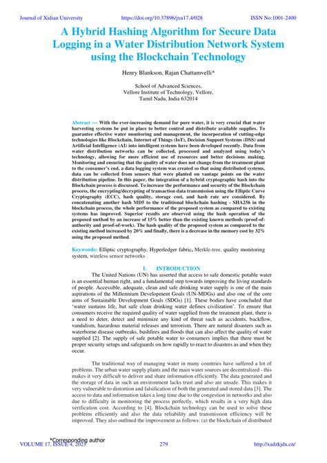 pdf a hybrid hashing algorithm for secure data logging in a water