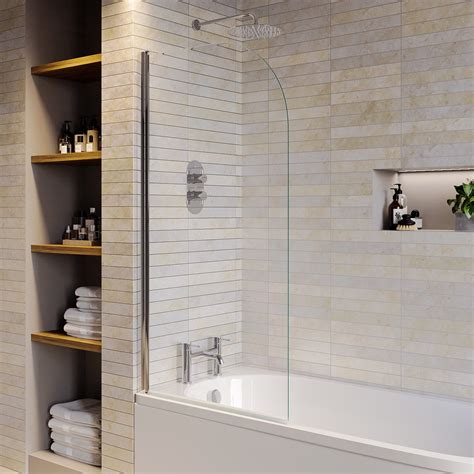 Chrome Hinged Shower Bath Screen 1450 X 775mm Taurus Better Bathrooms