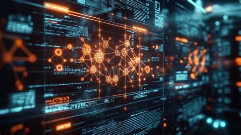 Digital Screens Display Complex Data Visualizations Molecular Models Advanced Ai Algorithms