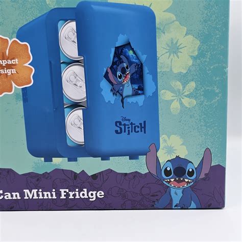 Disney Stitch Portable Compact 6 Can Thermoelectric Cooling Mini Fridge