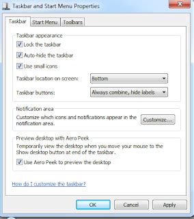 Mengatur Tampilan Taskbar Pada Windows