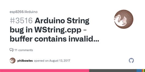 Arduino String Bug In Wstringcpp Buffer Contains Invalid Pointer
