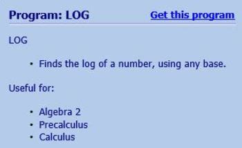 Find Log Of Number With Any Base TI 84 Plus Program SAT ACT Algebra 2 Precalc