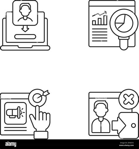 Web Analytics Linear Icons Set Stock Vector Image And Art Alamy