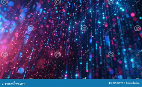 Futuristic Digital Matrix With Light Streams Data Code Technology And Innovation Stock Image