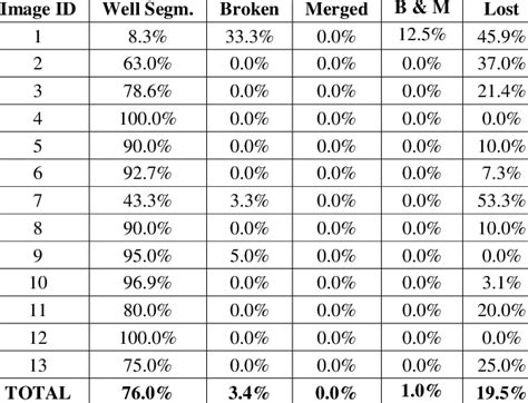 Segmentation Performance Download Table