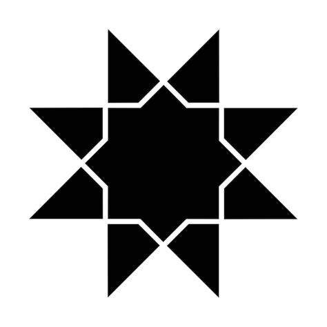 Premium Vector Eight Pointed Star Icon Vector Black Silhouette