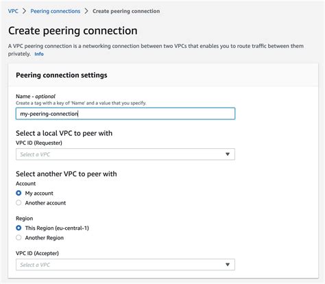 the connection between two different vpcs in aws