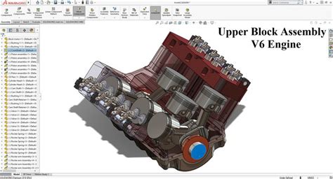 Upper Block Assembly V6 Engine SolidWorks Tutorial