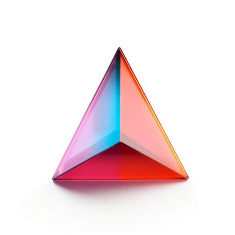 Premium Photo Minimal Tetrahedron Polygonal Shape Object On White Background