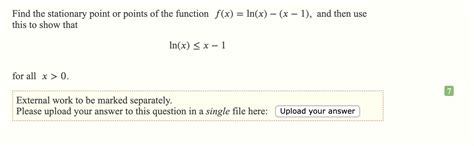 Solved Find The Stationary Point Or Points Of The Function Chegg