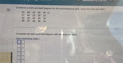 Solved Construct A Stem And Leaf Diagram For The Chegg