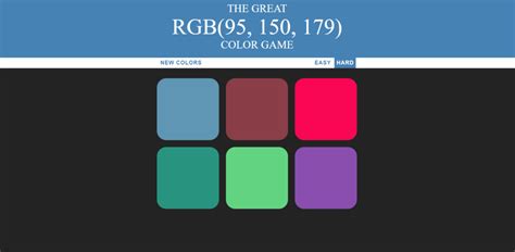 Rgb Color Game In Javascript With Source Code Source Code And Projects