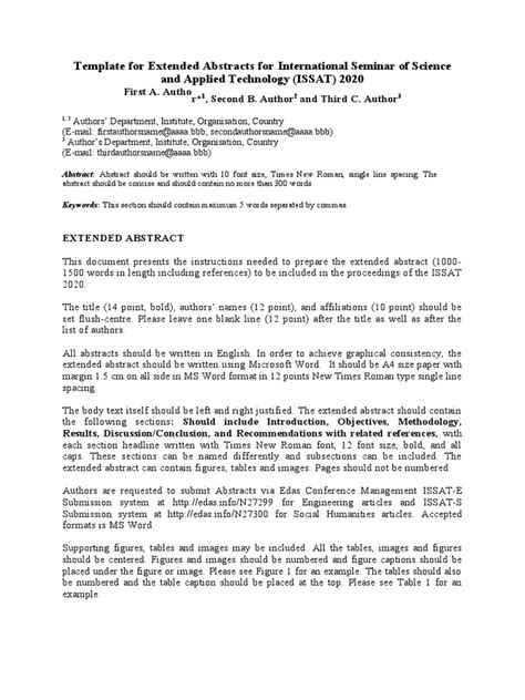 Extended Abstract Template Pdf Writing Written Communication