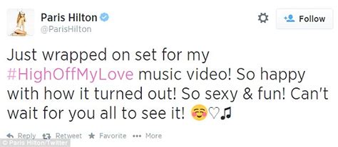 Paris Hilton On La Set Of Her Music Video High Off My Love Daily Mail