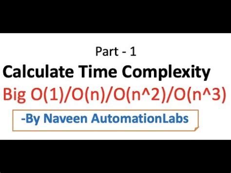 How To Calculate Time Complexity Of Your Code Or Algorithm Big O 1