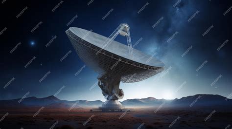 Premium Photo A Massive Satellite Dish Rising Above The Remote Desert