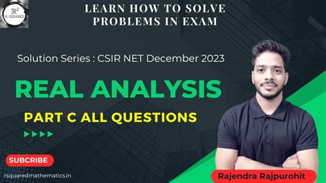 Csir Net December 2023 Solutions Real Analysis Part C Learn How To