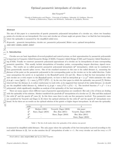 optimal parametric interpolants of circular arcs deepai