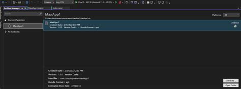 Archiving Net Maui Blazor Android Apps Not Working · Issue 3816
