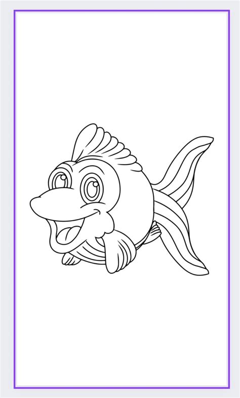 Cartoon Fish Colouring Page