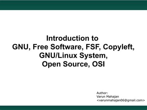 Introduction To Gnulinux Free Software Open Source Software Fsf