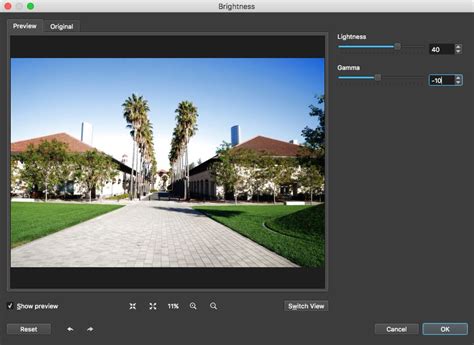 filters touch up brightness