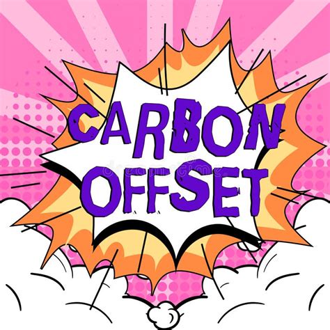 Conceptual Display Carbon Offset Internet Concept Reduction In Emissions Of Carbon Dioxide Or