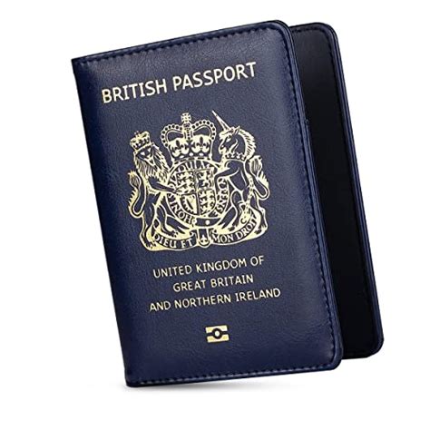 Moirento Passport Holder Navy Blue Pu Leather Passport Holders Uk