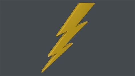 3d Model Lightning Bolt 3d Model Vr Ar Low Poly Cgtrader
