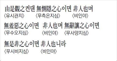 한자 이야기 由是觀之컨댄 無惻隱之心이면