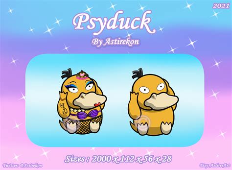 Twitch Emotes Pokémon Psyduck Psyduck En Drag Etsy España