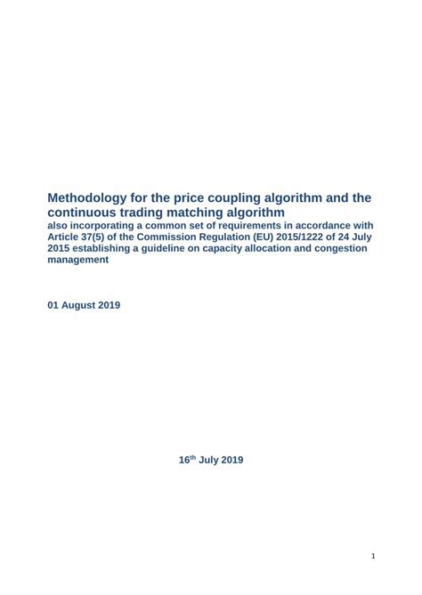 Pdf Methodology For The Price Coupling Algorithm And The €¦ · 4 This Algorithm