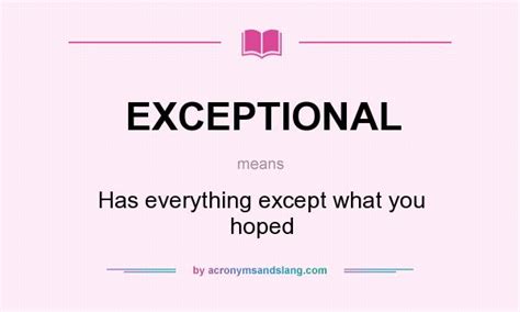 Exceptional Definition
