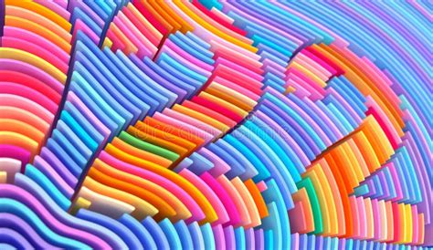 3d Render Abstract Background Of Smooth Lines Of Spline Gradient