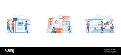 Business People Communicate With Chatbot Application Business Analysts Performing Idea