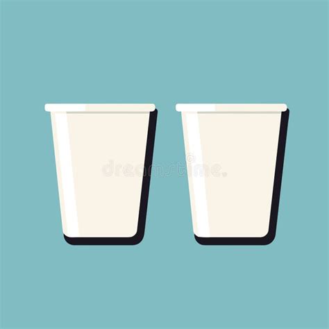Vector Of A Pair Of Cups Placed Side By Side With A Simple And Clean
