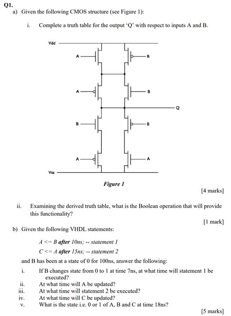 Q A Given The Following CMOS Structure See Figure Chegg Com