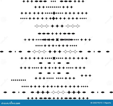 Decorative Line Element Divider And Text Breaks Set Cartoon Vector 220279275