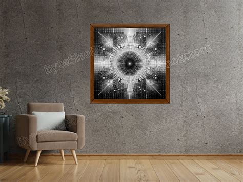 Data Visualization Art Binary Code Processing Pattern Monochromatic Digital Print Various Sizes