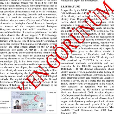 TR Identity Card Sample And Security Items There Are Various Visual Download Scientific Diagram