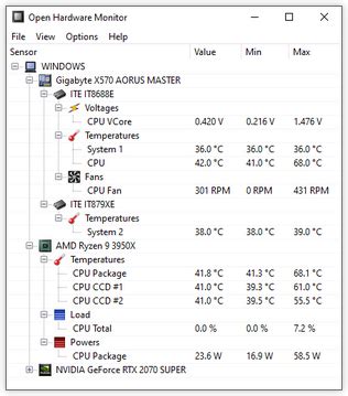 Open Hardware Monitor Core Temp Fan Speed And Voltages In A Free Software Gadget Warning
