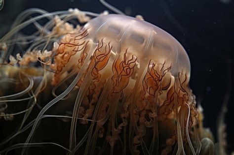 Premium Ai Image Closeup Of Jellyfish With Its Tentacles And Stinging