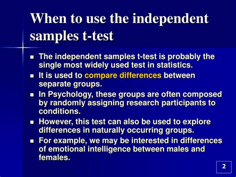 PPT Independent Samples T Test Or Sample T Test PowerPoint Presentation ID