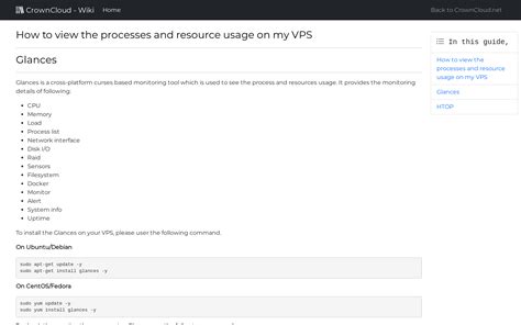 Crowncloud Wiki How To View The Processes Resource Usage On My Vps