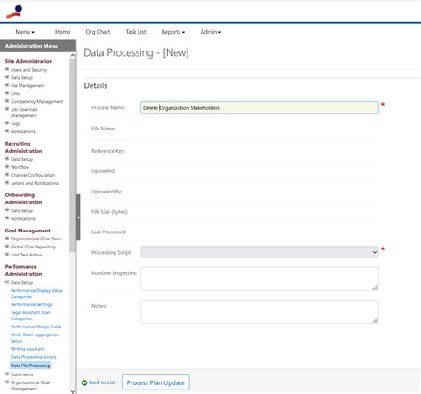 Deleting Organization Stakeholders Via Data Processing Script