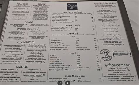 Ocean 48 Restaurant Menu Fine Dining Seafood And Steaks In Newport